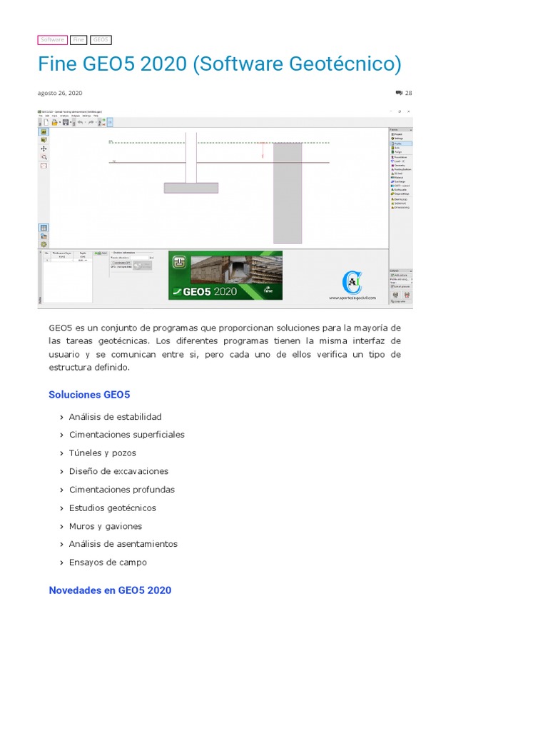 Fine GEO5 2020 (Software Geotécnico) | PDF