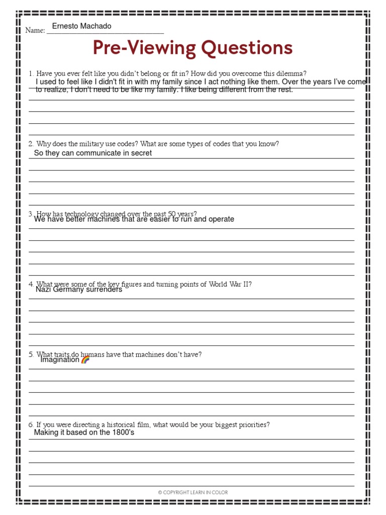 Previewing Questions 3 | PDF