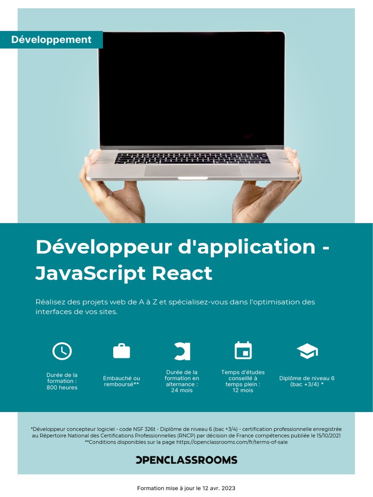 516 Developpeur Dapplication Javascript React FR FR Standard | PDF ...