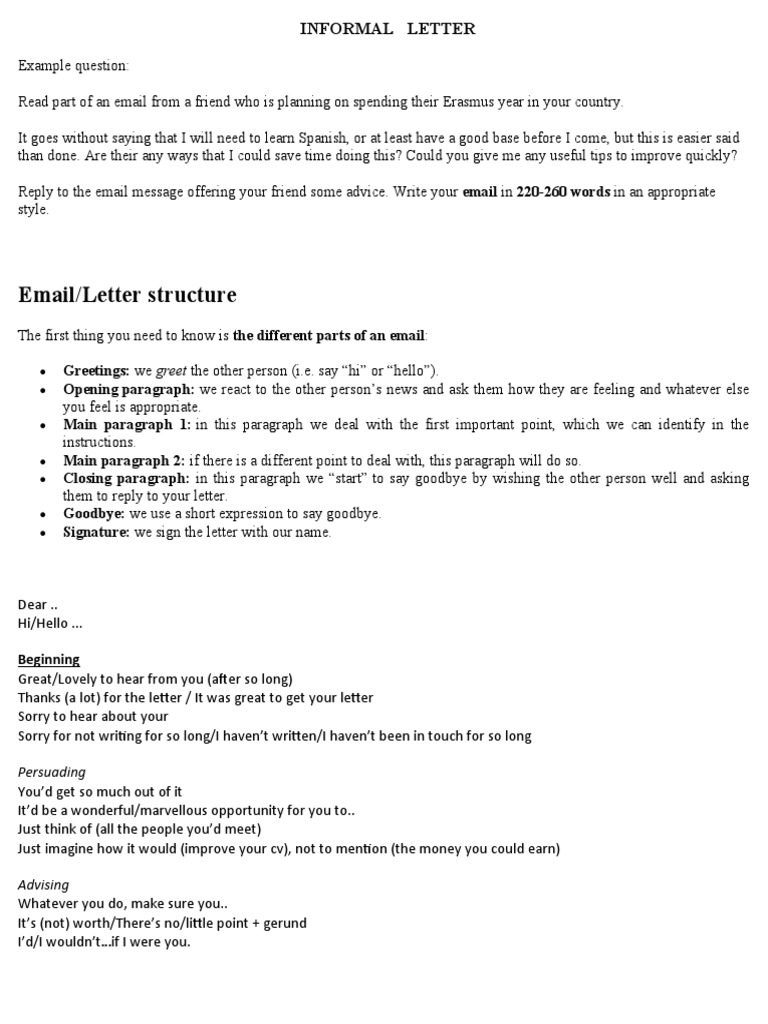 Informal Letter or Email | PDF | Linguistics | Cognitive Science