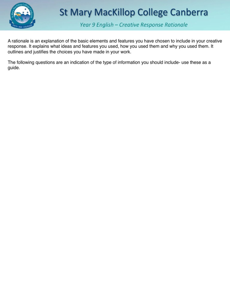 Crafting a Creative Rationale | PDF | Business