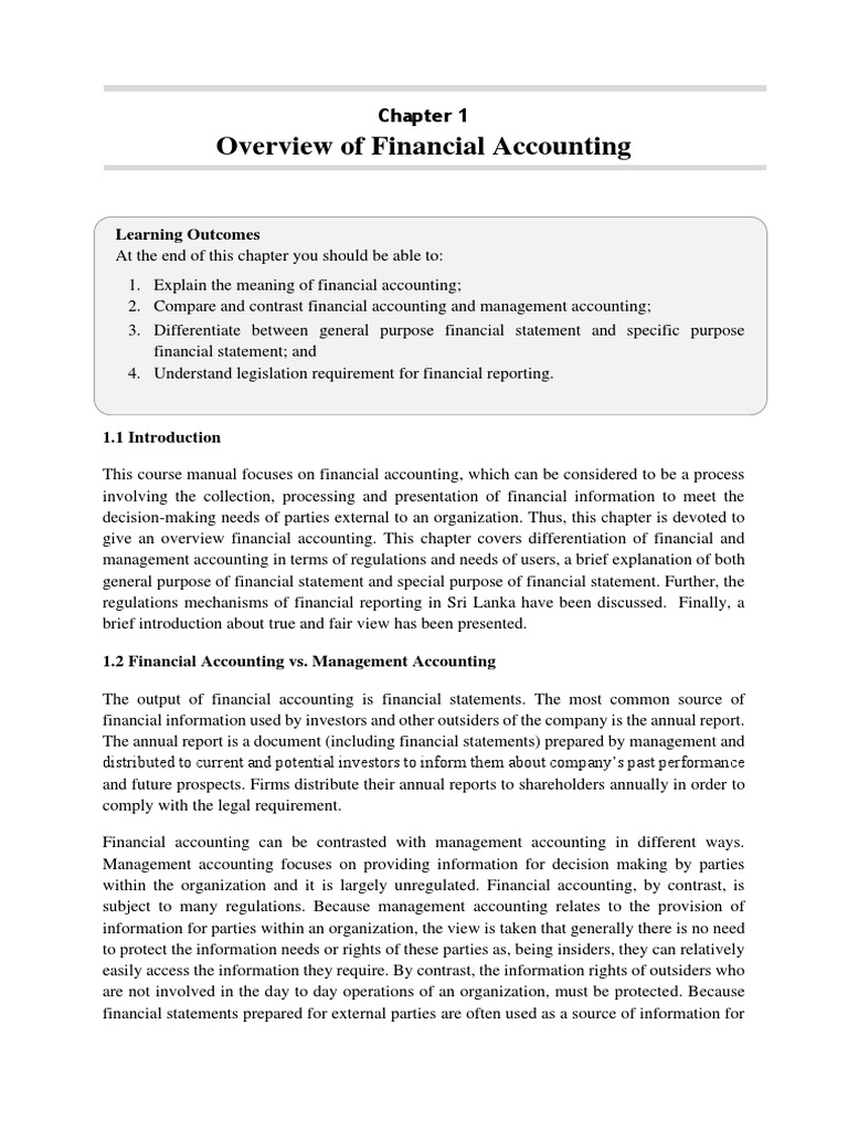 Overview of Financial Accounting | PDF | Financial Statement | Accounting