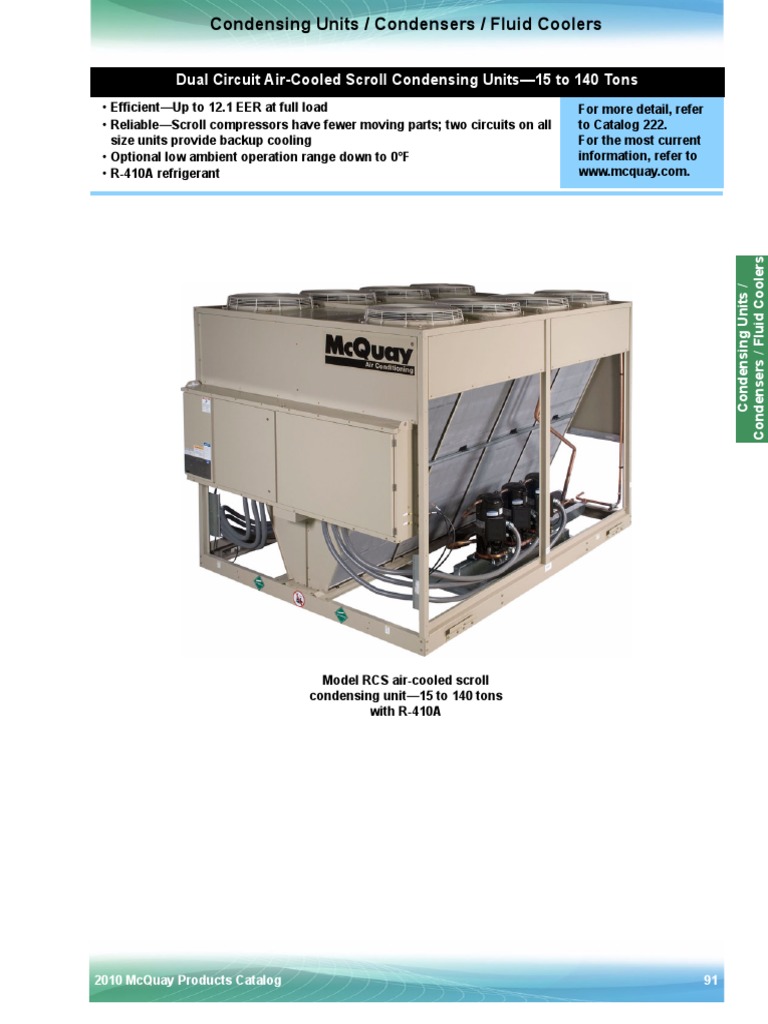 RCS_15_to_140_tons-Condensing_units | PDF | Refrigeration | Thermodynamics