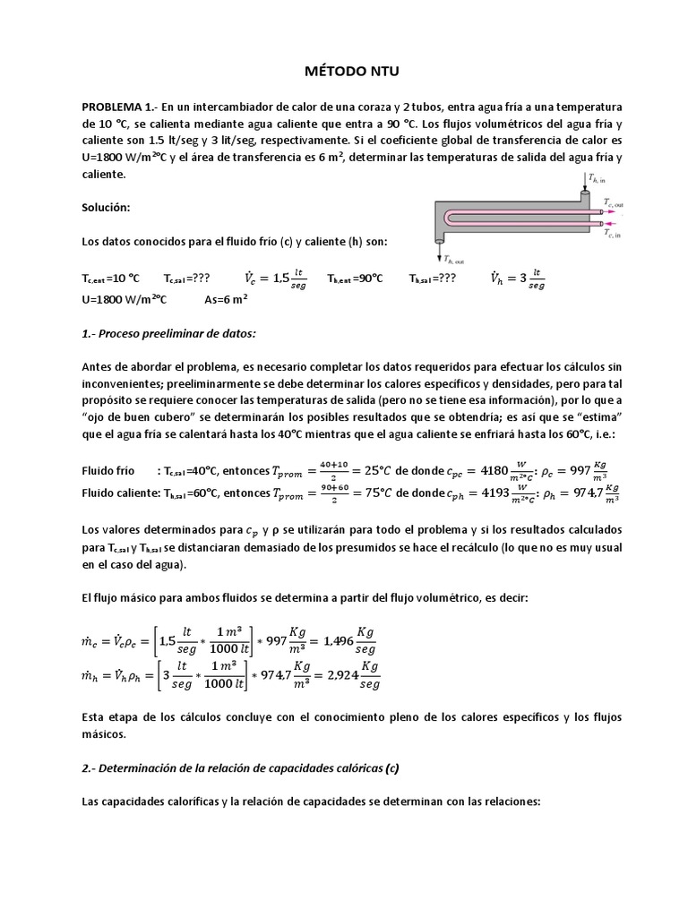 Método Ntu | PDF | Intercambiador de calor | Ecuaciones