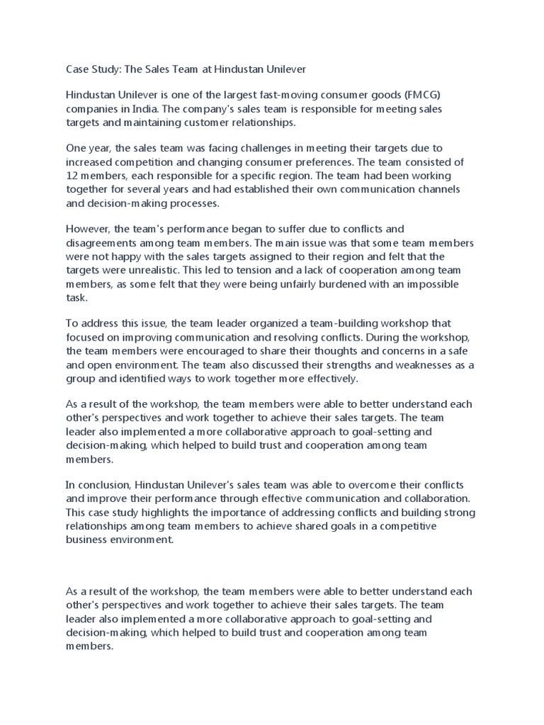 Case Study | PDF | Goal Setting | Team Building