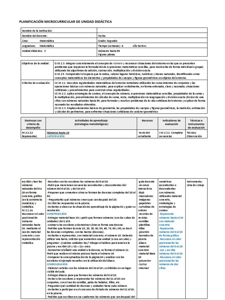 M2 U3 Plan | PDF | Rectángulo | Geometría