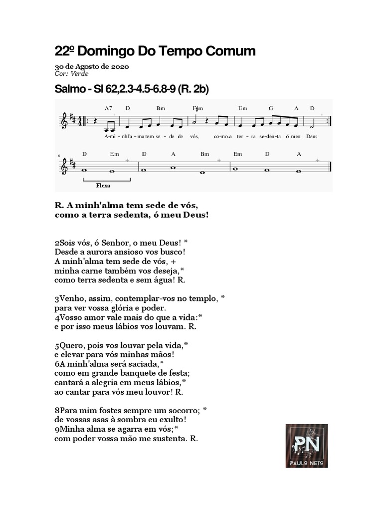 Salmo do 22º Domingo do Tempo Comum | PDF | Gastronomia, comida e vinho