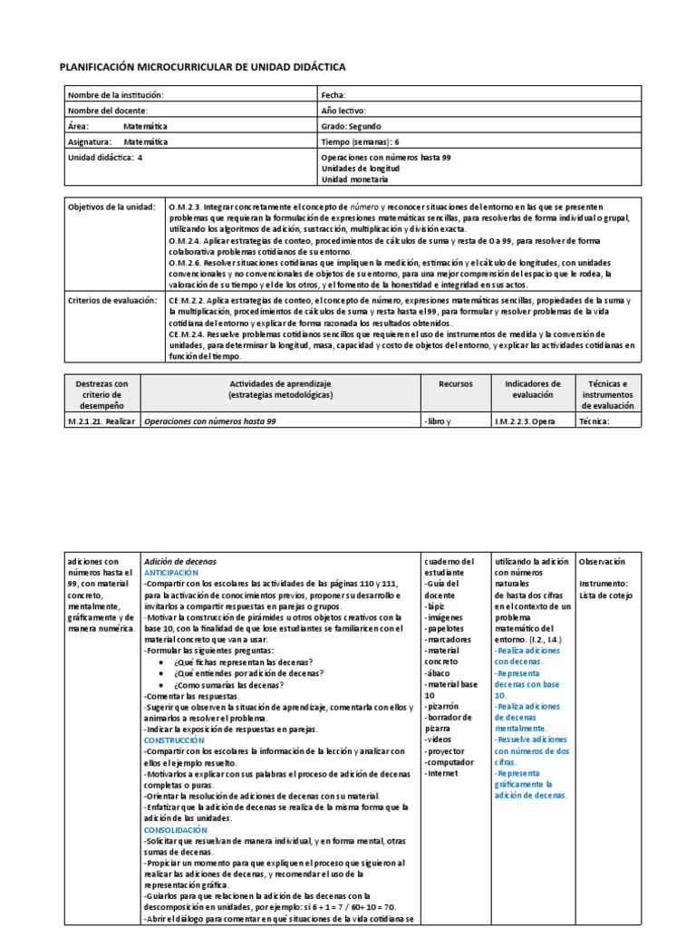 M2 U4 Plan | PDF | Sustracción | Moneda
