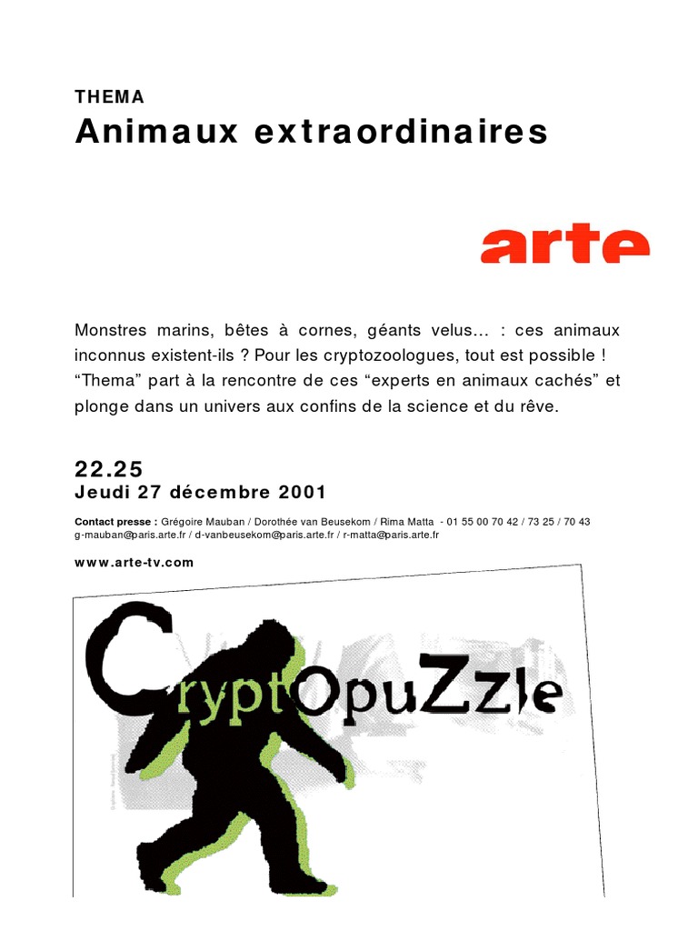 Thema Animaux Extraordinaires | PDF | Cryptozoologie