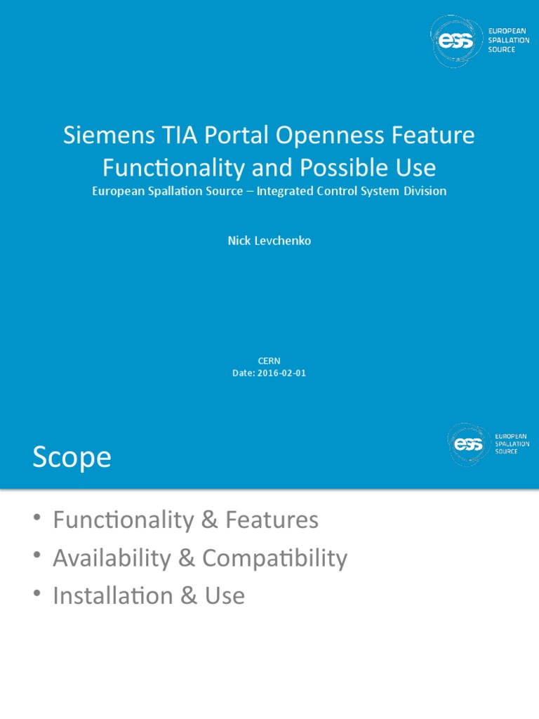 Siemens TIA Portal Openness Feature N.Levchenko | PDF | Programmable Logic Controller | User ...