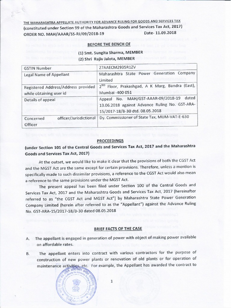 AAAR - GST Applicable On Liquidated Damages | PDF