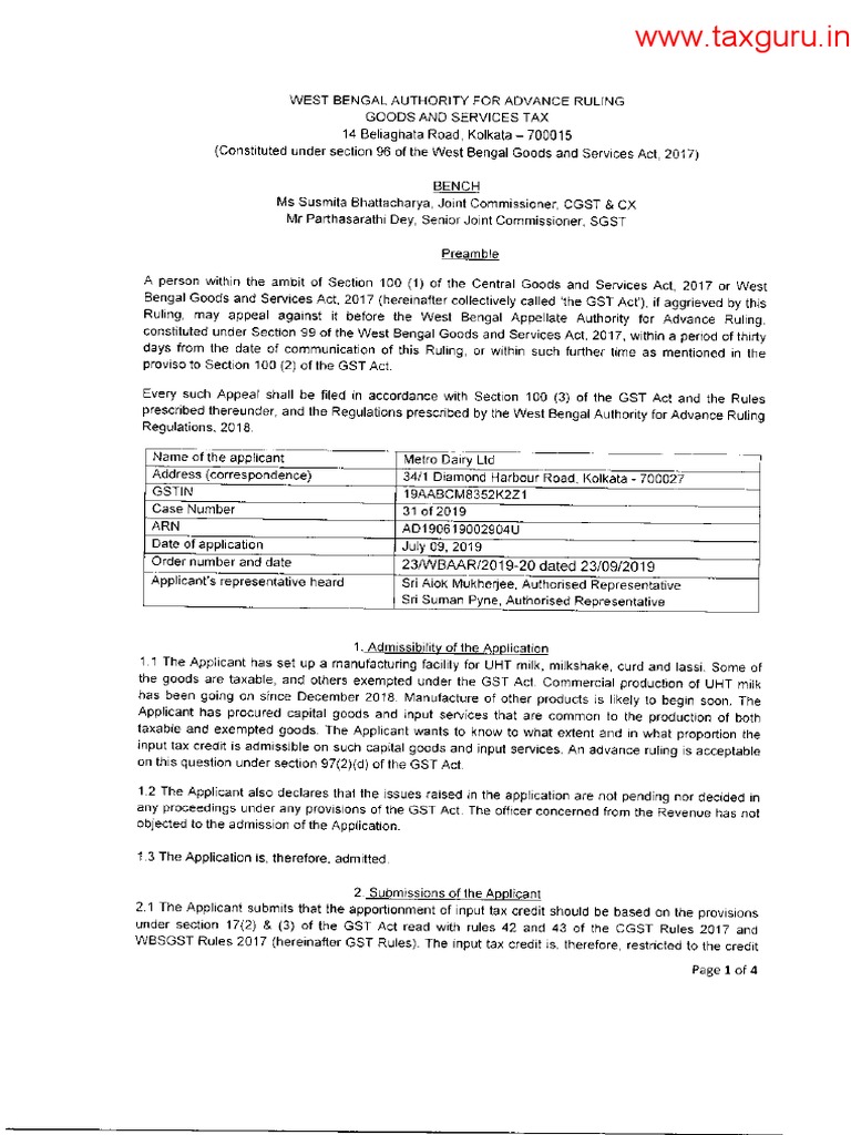 AAR - ITC On Capital Goods in Case of Taxable + Exepmt Supply ... AAR - ITC On Capital Goods in Case of Taxable + Exepmt Supply ...
