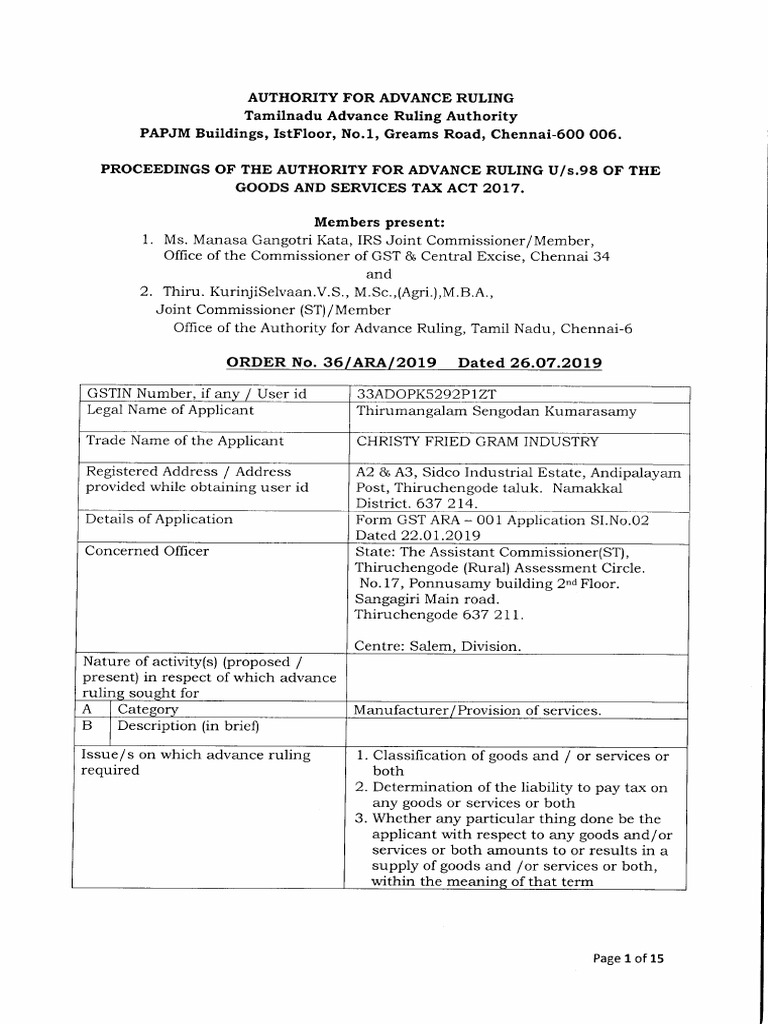 GST Ruling for Christy Fried Gram | PDF | Trade | Business