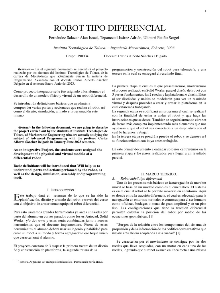 1ra Parte Programacion | PDF | Arduino | Robot