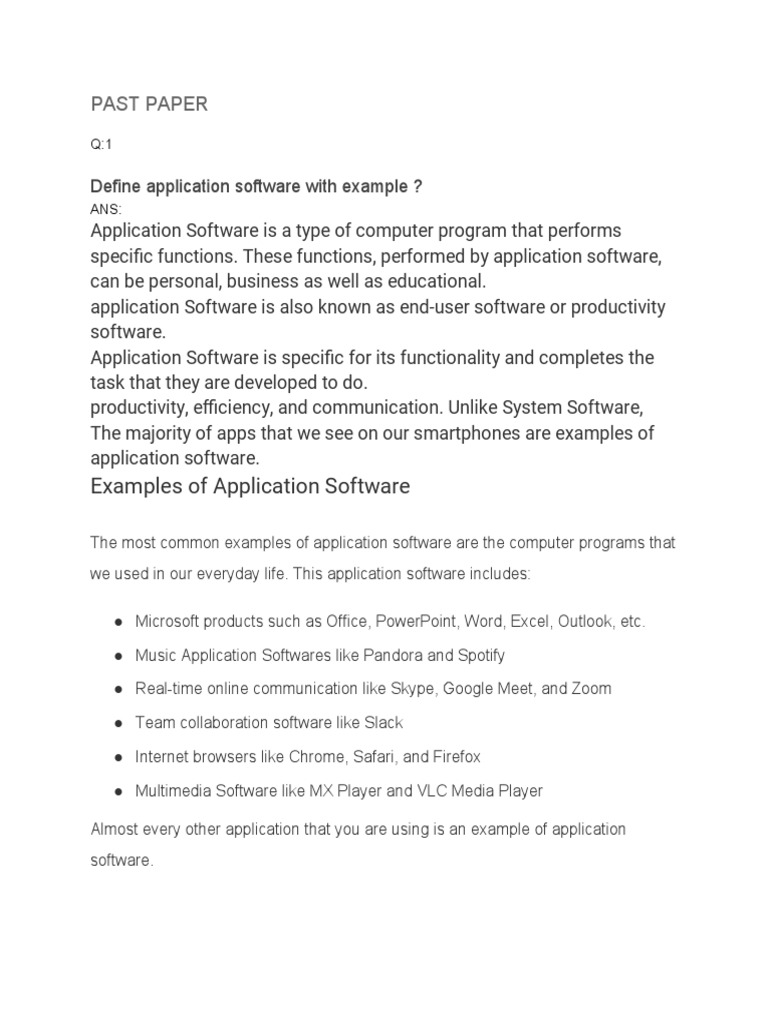 Types Of Application Software And Examples PDF World Wide Web