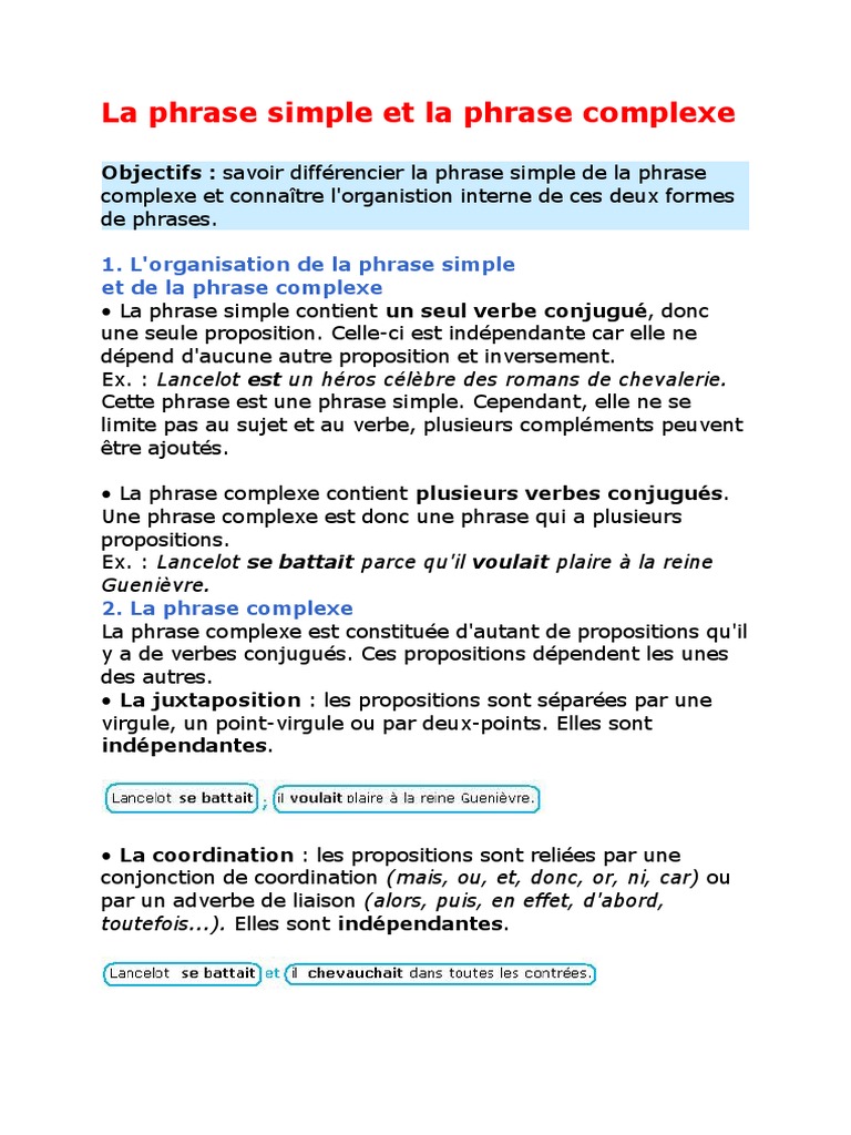 Windows-1256''La Phrase Simple Et La Phrase Complexe | PDF