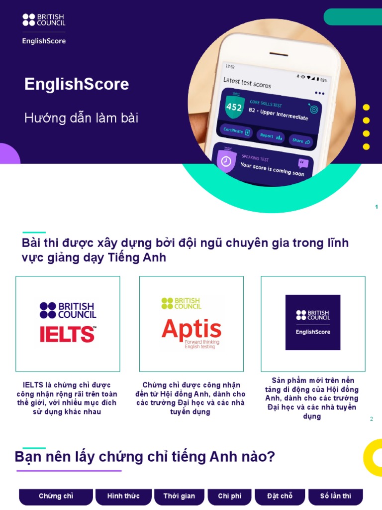 Englishscore: Hướng Dẫn Làm Bài | PDF