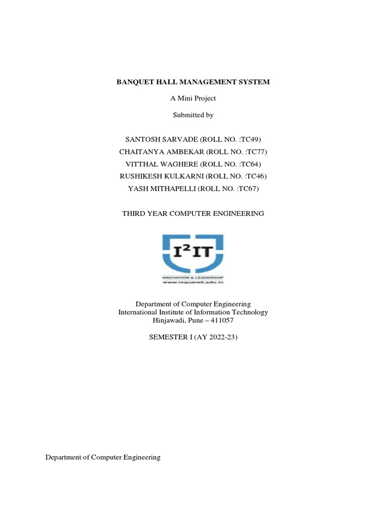 Banquet Hall Management System | PDF