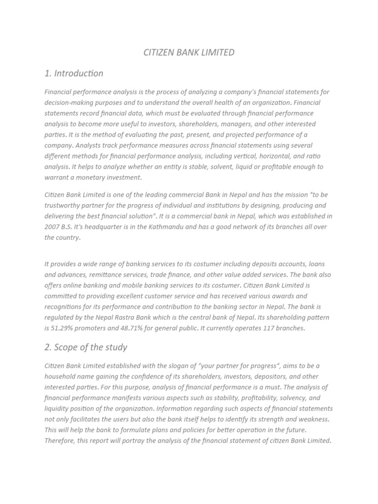 Citizen Bank Limited | Download Free PDF | Banks | Data