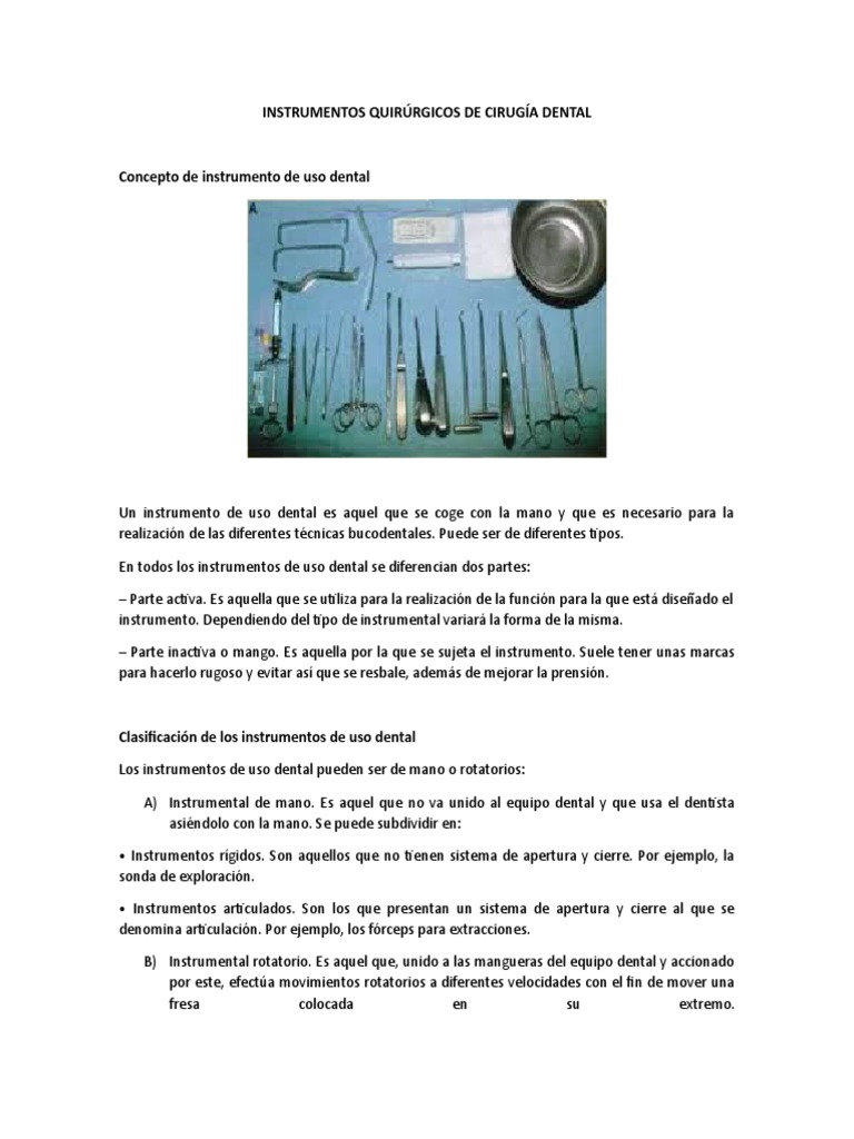 Instrumentos de Exploración Dental | PDF | Odontología