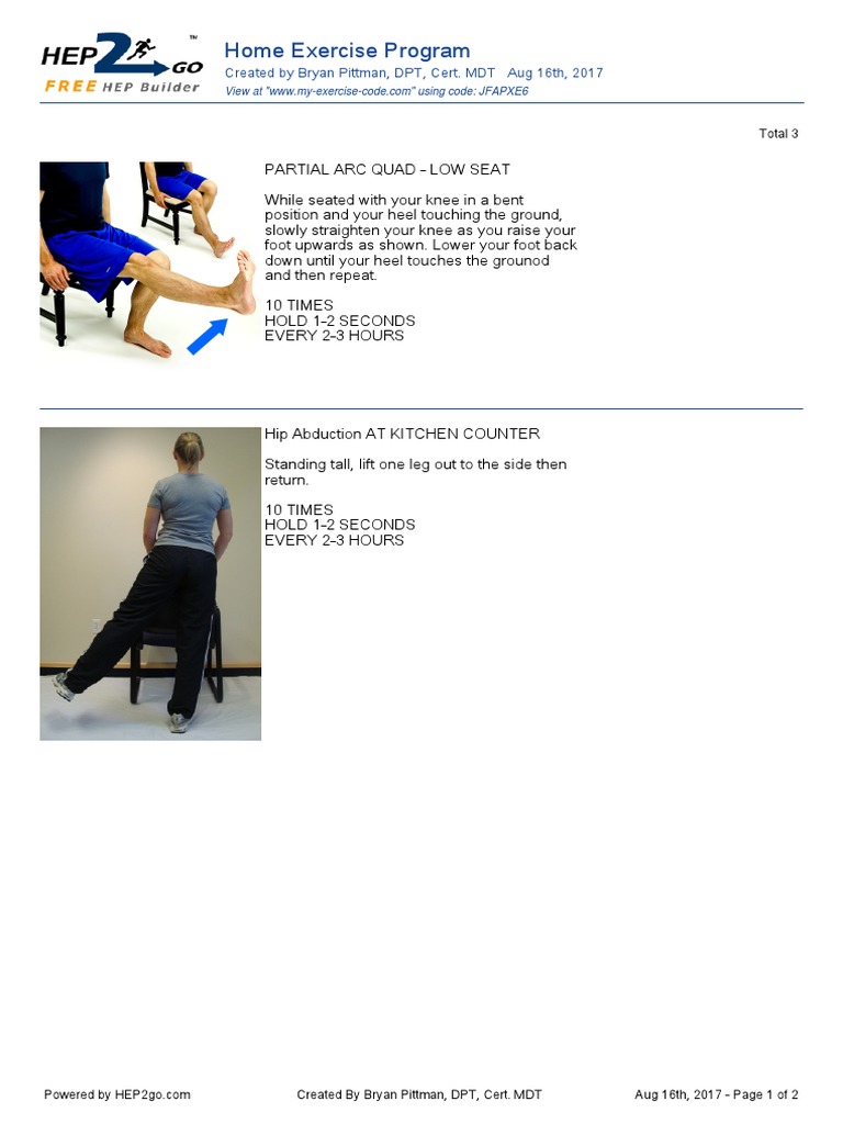 Seated LAQ Exercise Program | PDF