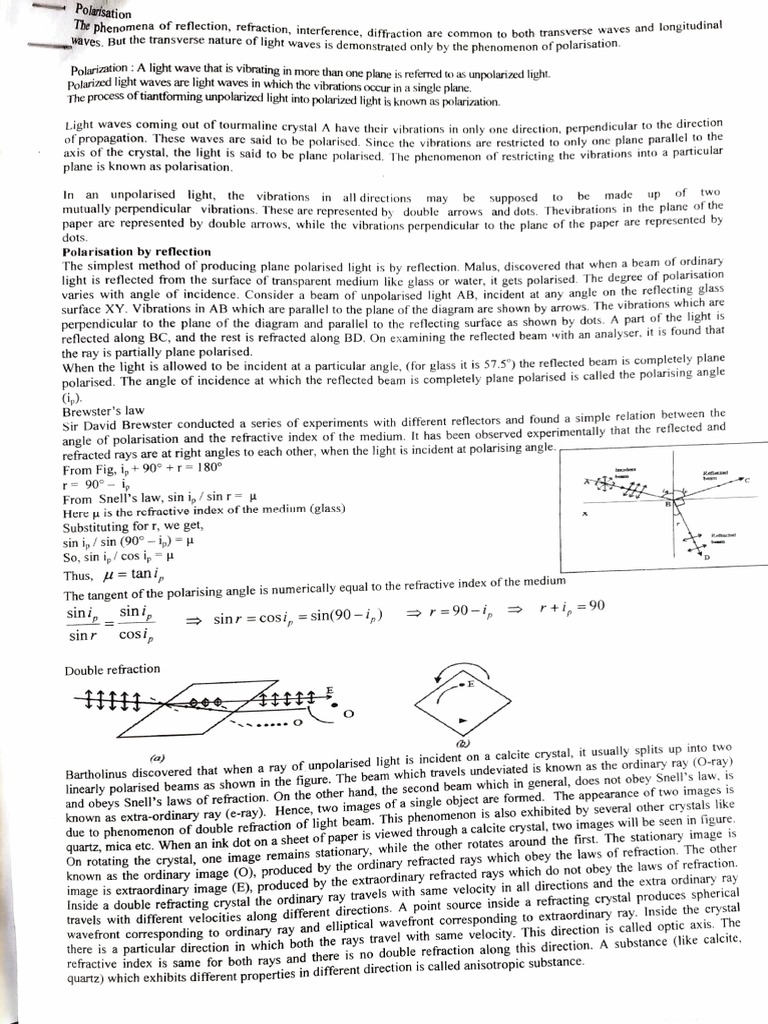 Polarisation | PDF | Polarization (Waves) | Optics