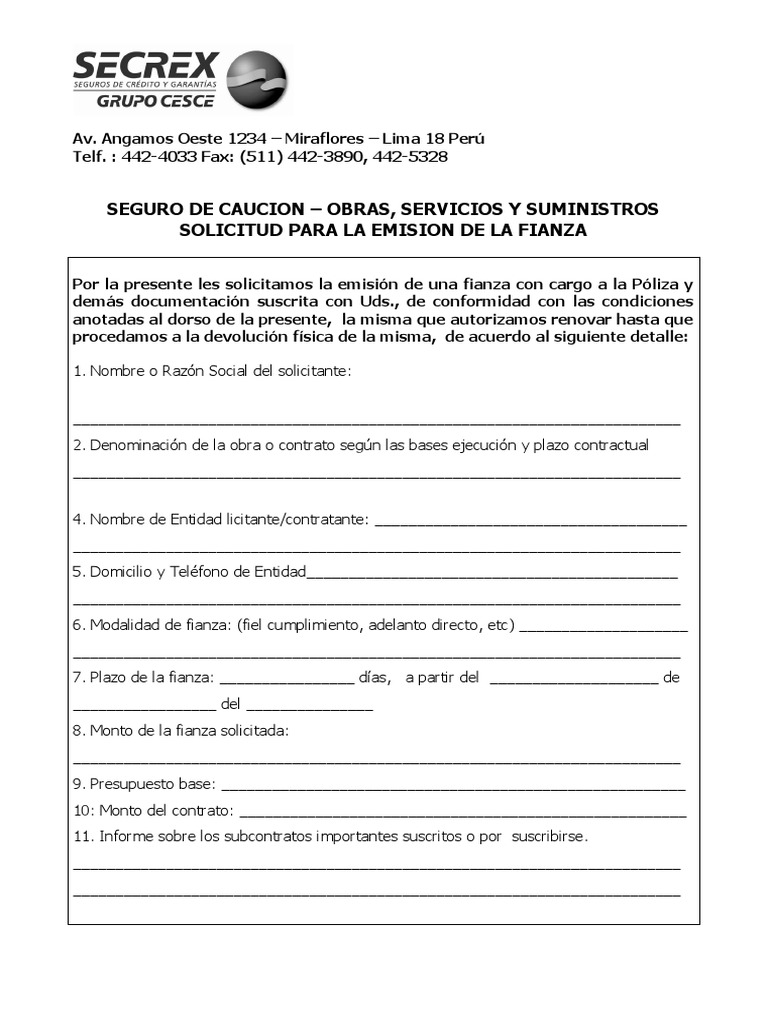 Solicitud Obras Publicas RG008-RG017 | PDF | Seguro