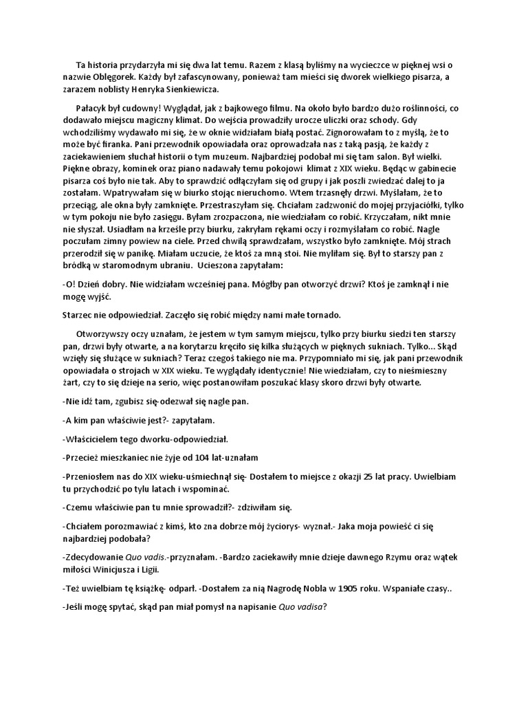 Opowiadanie Henryk Sienkiewicz | PDF