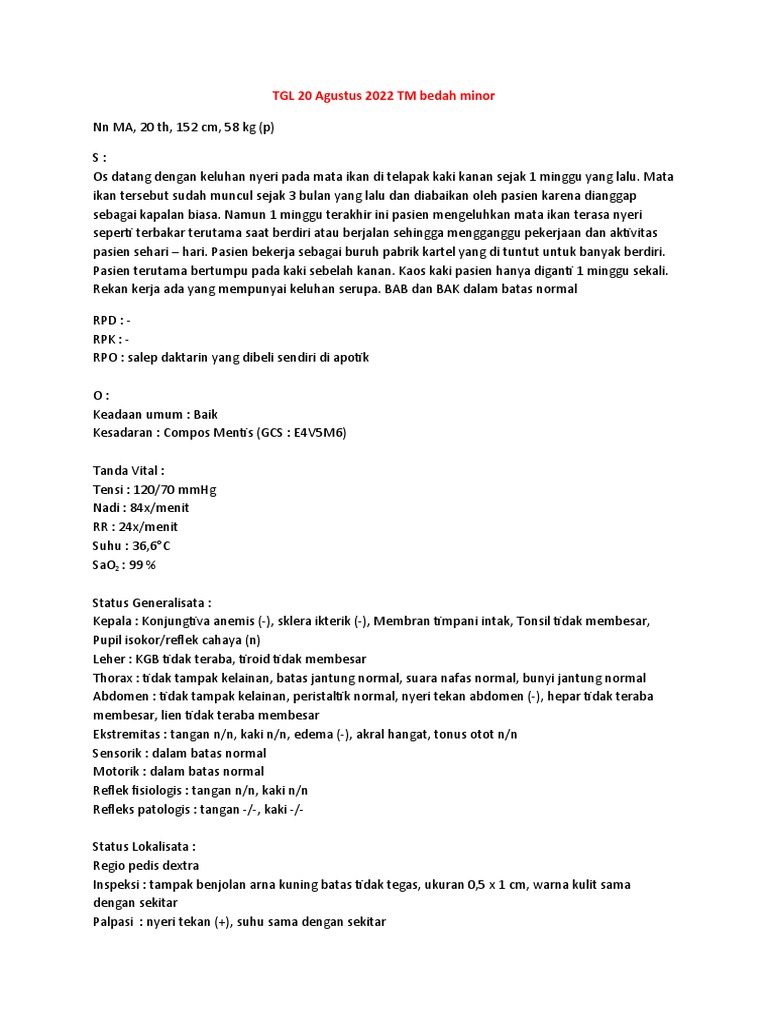 TM Bedah Minor | PDF | Kesehatan Holistik