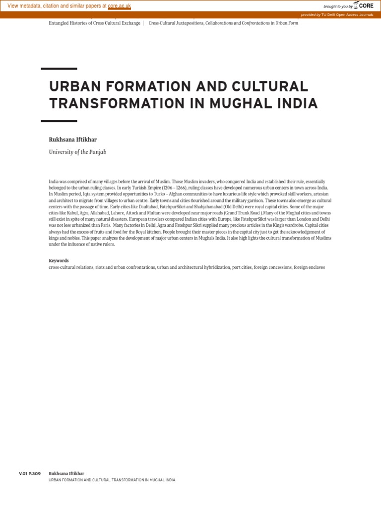 Urban Formation and Cultural Transformation in Mughal India: Rukhsana ...