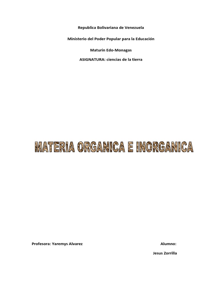 Mapa Mental de La Materia Organica e Inorgánica | PDF | Fertilizante ...