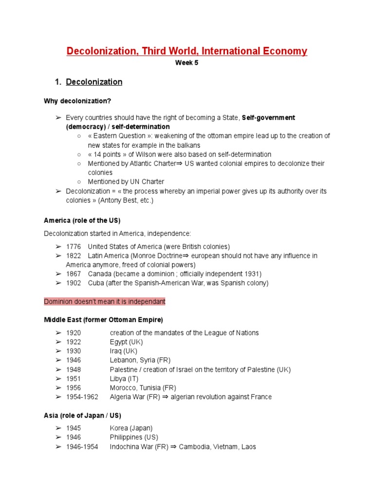 Decolonization, Third World, International Economy | PDF ...