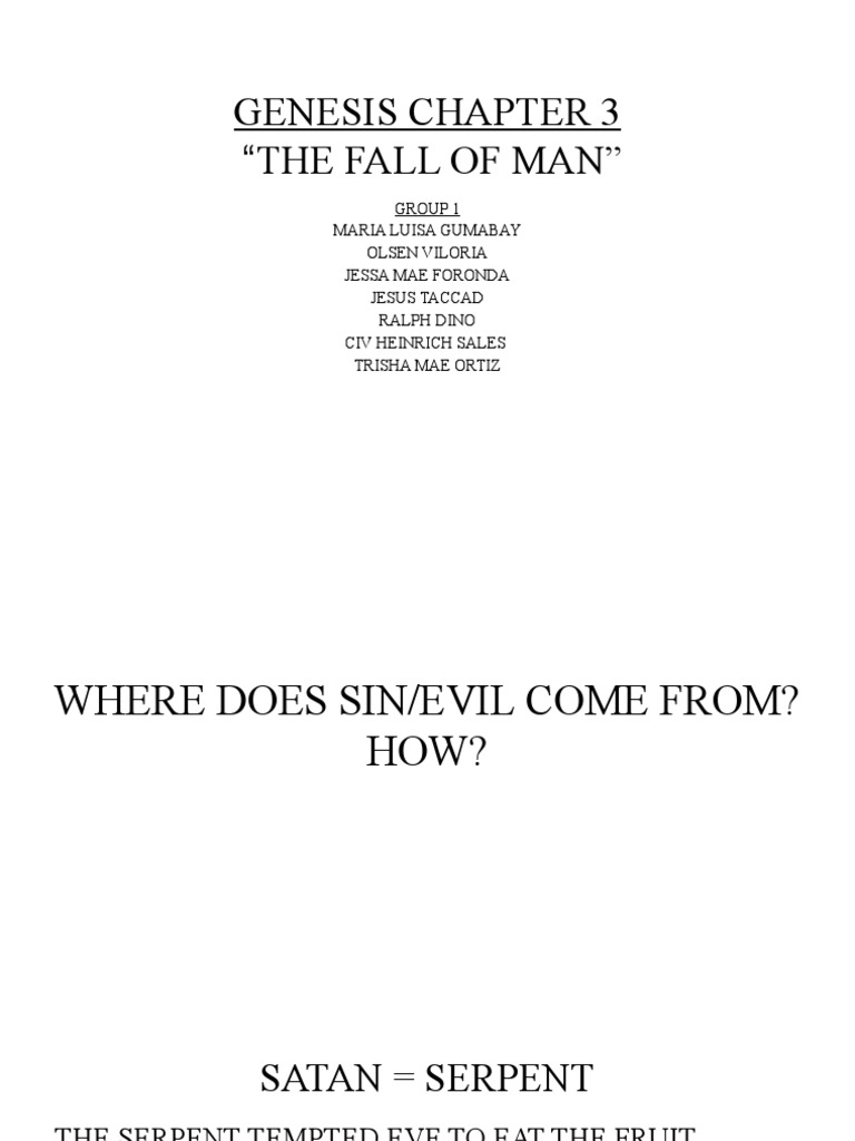 Genesis 3: The Fall of Man Analysis | PDF | Self-Improvement