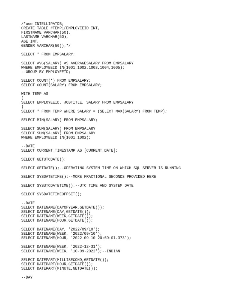 AggregateFunction Datetime | PDF | Sql | Software Development
