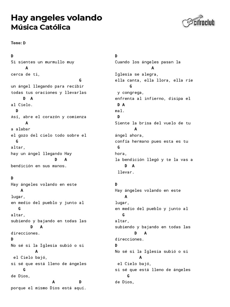 Cifra Club - Música Católica - Hay Angeles Volando | PDF | Bendición ...