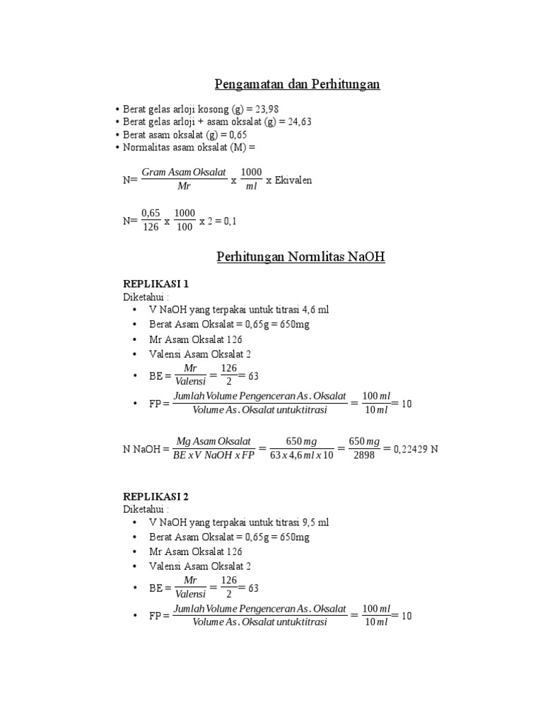 Lapsem Pembakuan NaOH | PDF