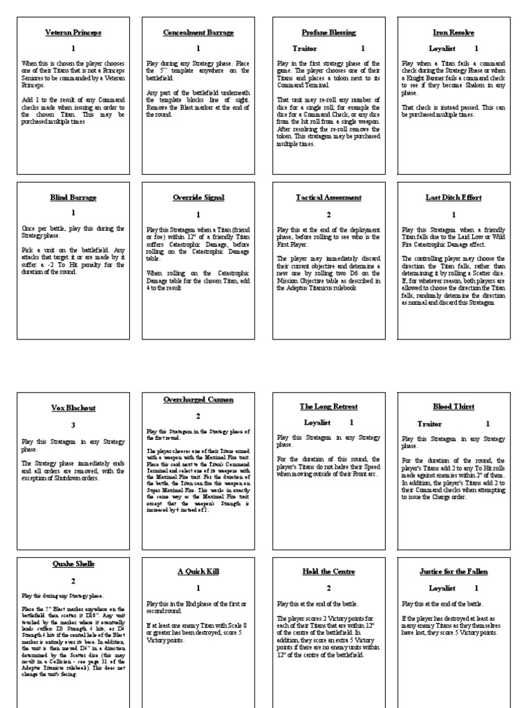 Stratagem Cards ALL | PDF | Flanking Maneuver | Barrage (Artillery)