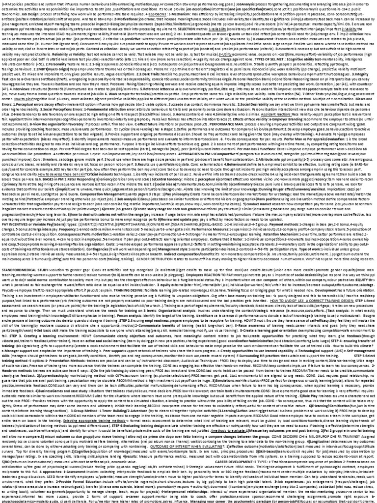 HRM Cheat Sheet Exam | PDF | Validity (Statistics) | Performance Appraisal