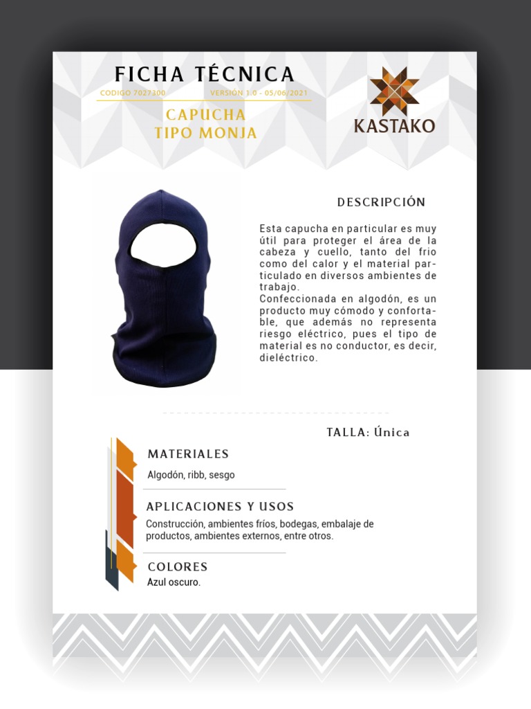 Capucha tipo monja Kastako EPP | PDF