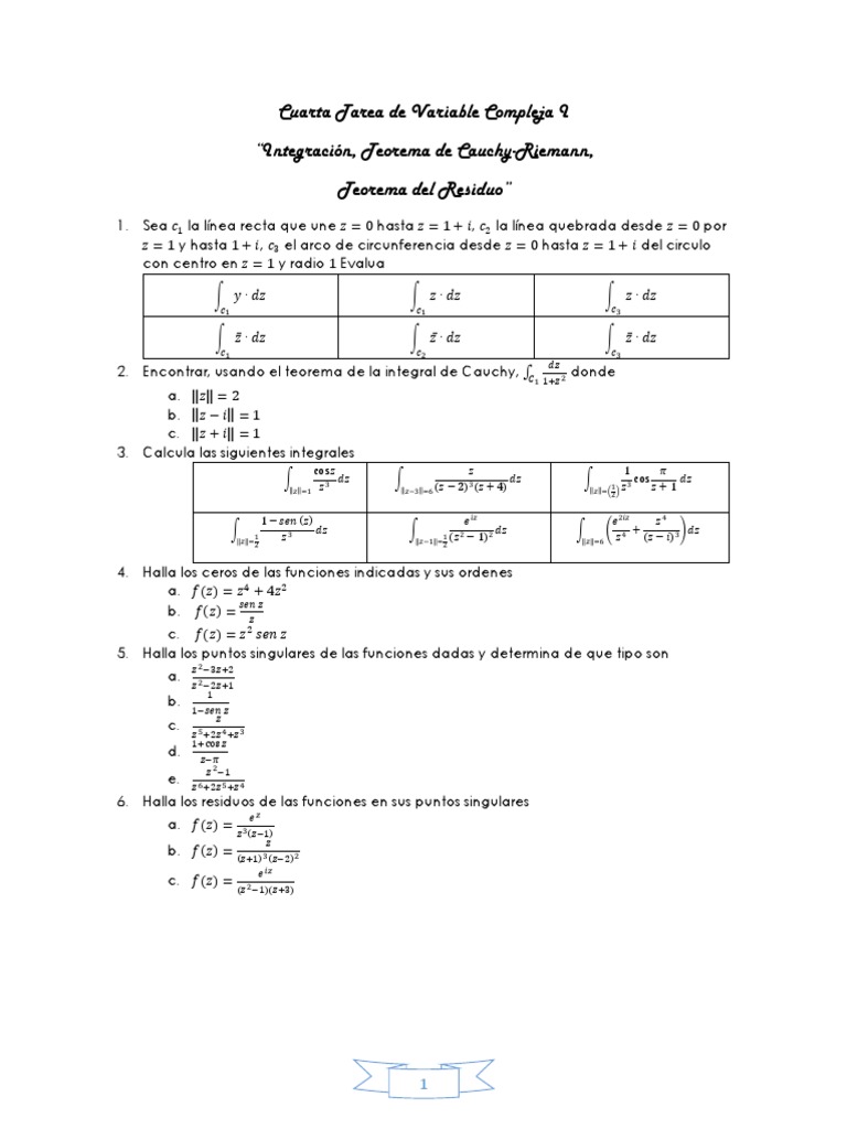 Integración en Variable Compleja I | PDF | Integral | Conceptos matemáticos