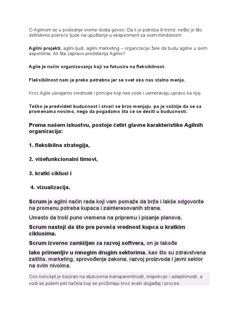 Agilni Projekti | PDF