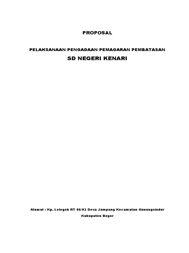 Proposal-Pengajuan Pemagaran | PDF