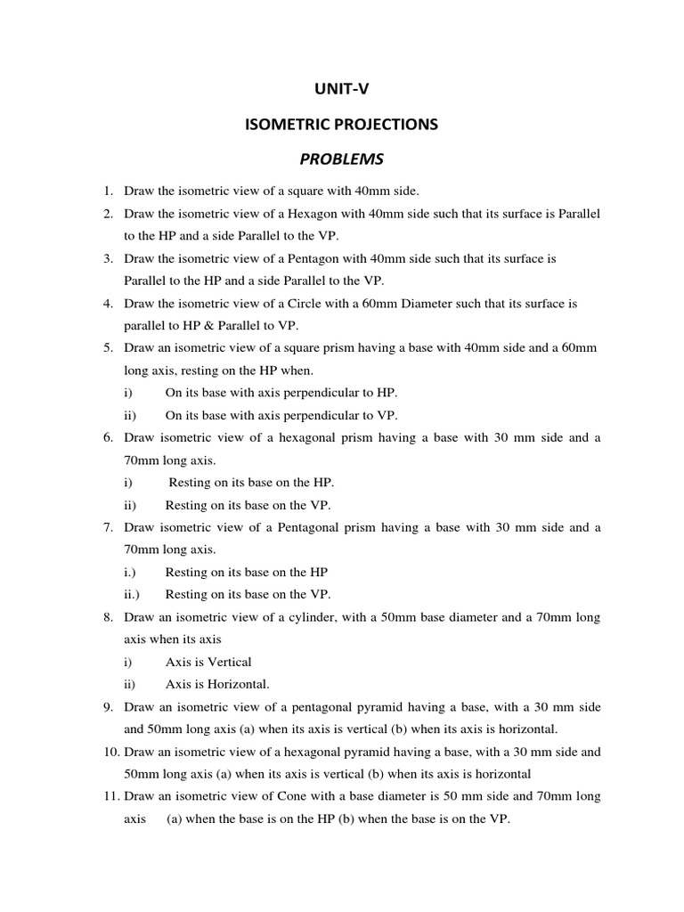 Unit-V Isometric Projections | PDF | Sports & Recreation | Teaching ...