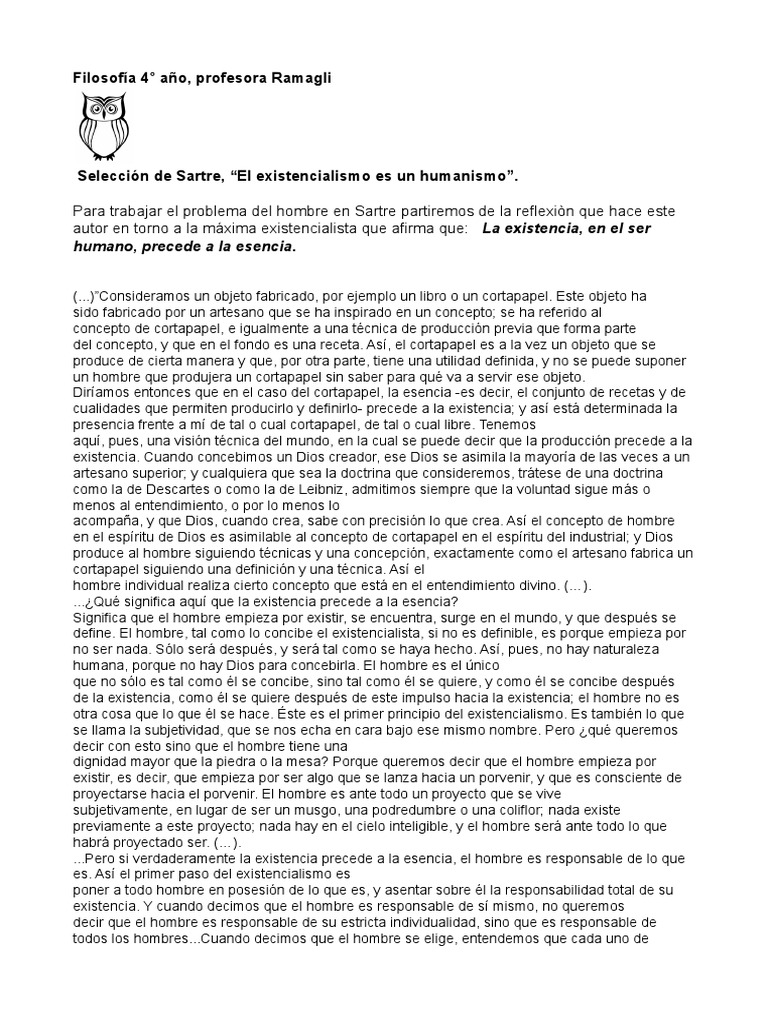 Sartre 2 | PDF | Existencia | Existencialismo