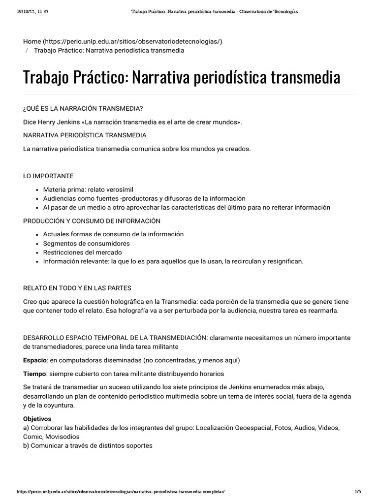 Principios Transmedia | PDF
