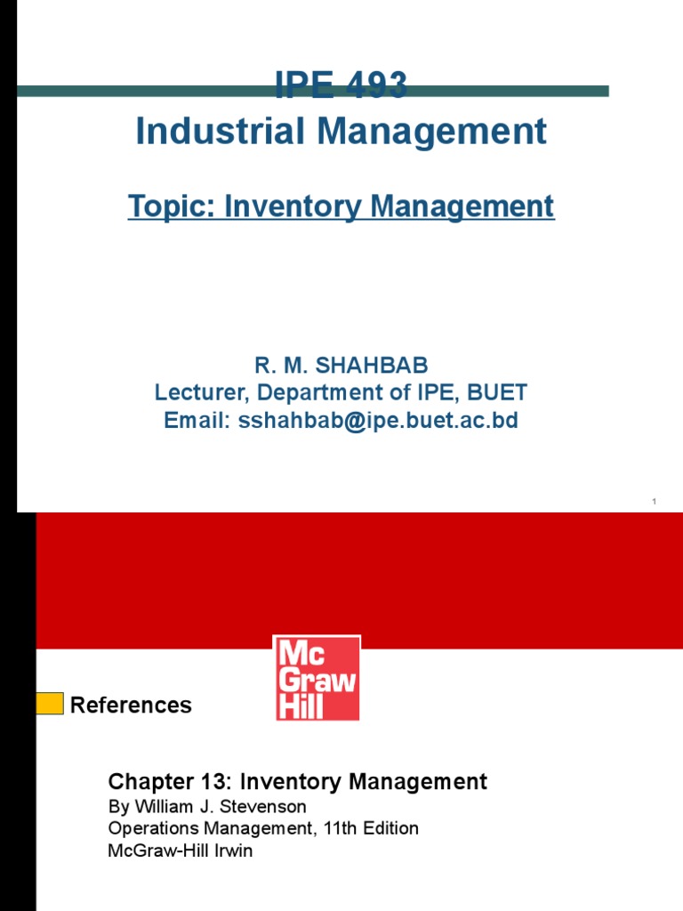 IPE 493 - Inventory Management | PDF | Inventory | Business Process
