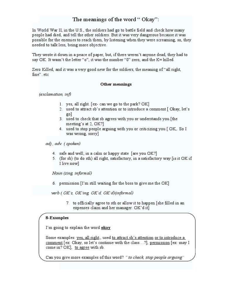 Origins and Meanings of "Okay" | PDF | Language Arts & Discipline