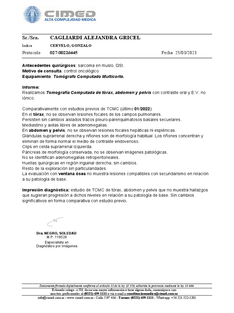 Cagliardi Alejandra Gricel: Sr./Sra | PDF