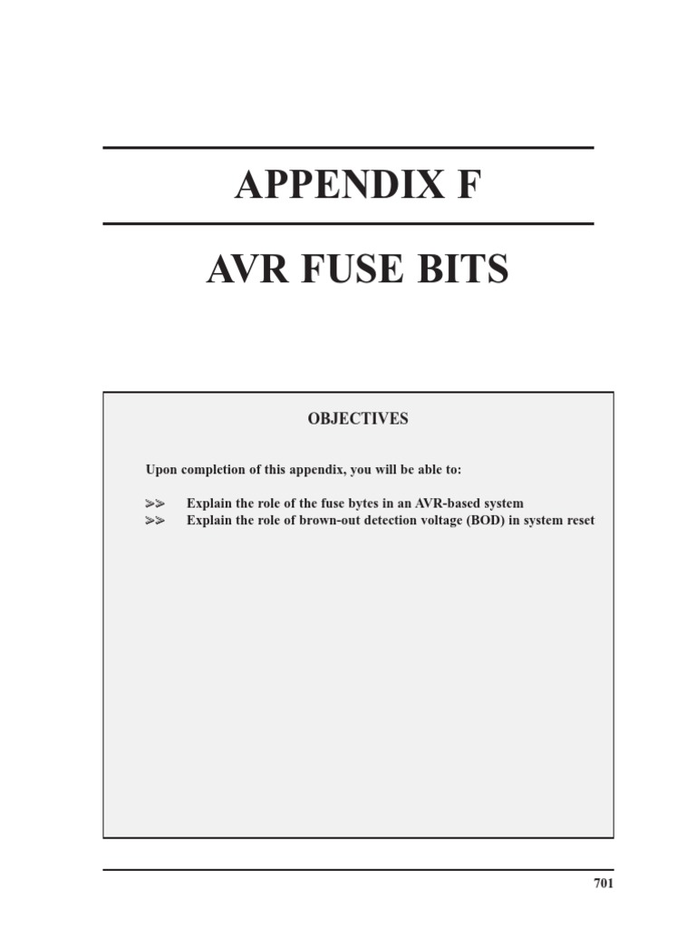 AVR2 AppendixF FuseBits | PDF | Flash Memory | Booting