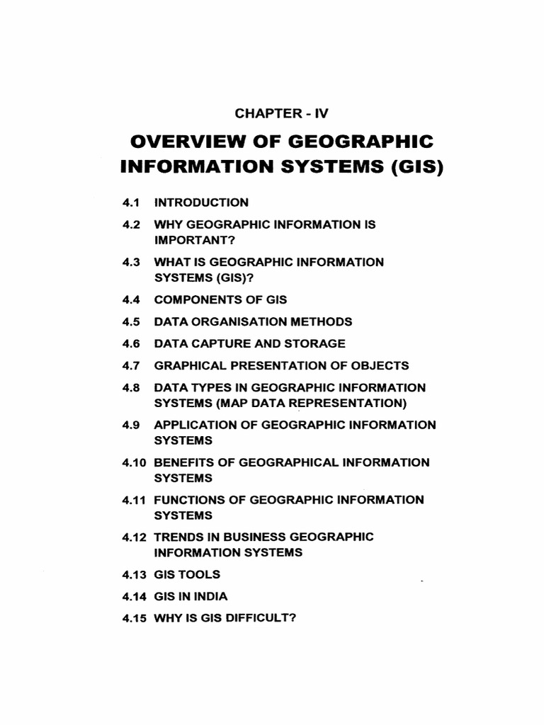 Overview of Geographic Information Systems (Gis) : Chapter - Iv | PDF | Geographic Information ...